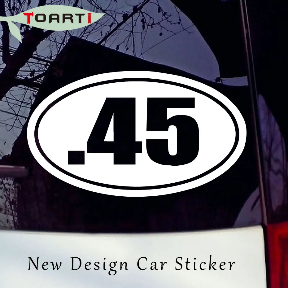 .45 Vinyl Decal Car Styling Stickers Window Wall Bumper Hand Gun Ammo ...