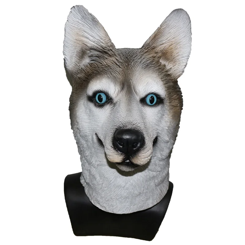 Husky Animal Head Mask Halloween Novelty Costume Rubber Latex Masks ...