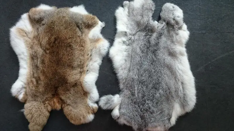 natural color genuine rabbit fur pelts, soft natural rabbit fur for ...