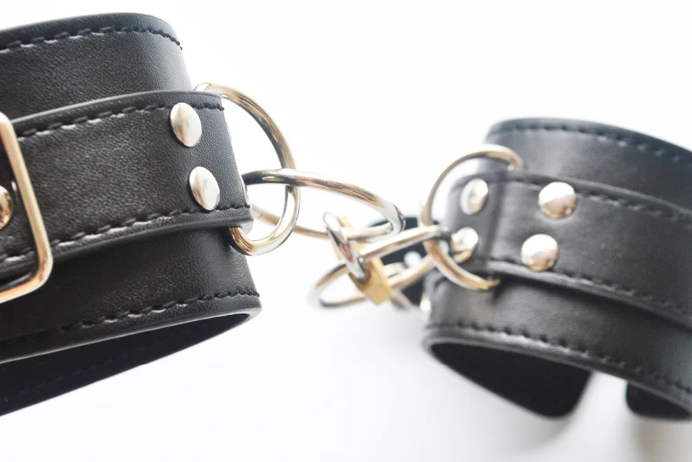 Faux Leather Handcuffs Wrist Restraints - Best Crossdress & Tgirl Store