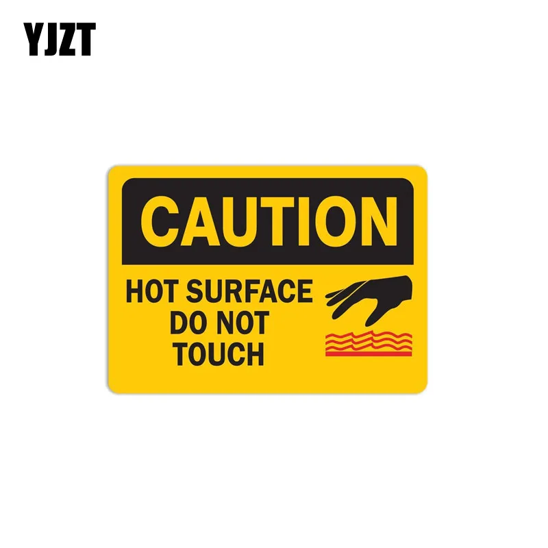 YJZT 14.7CM*10.6CM Personality Decoration Decal Caution Hot Surface Do ...