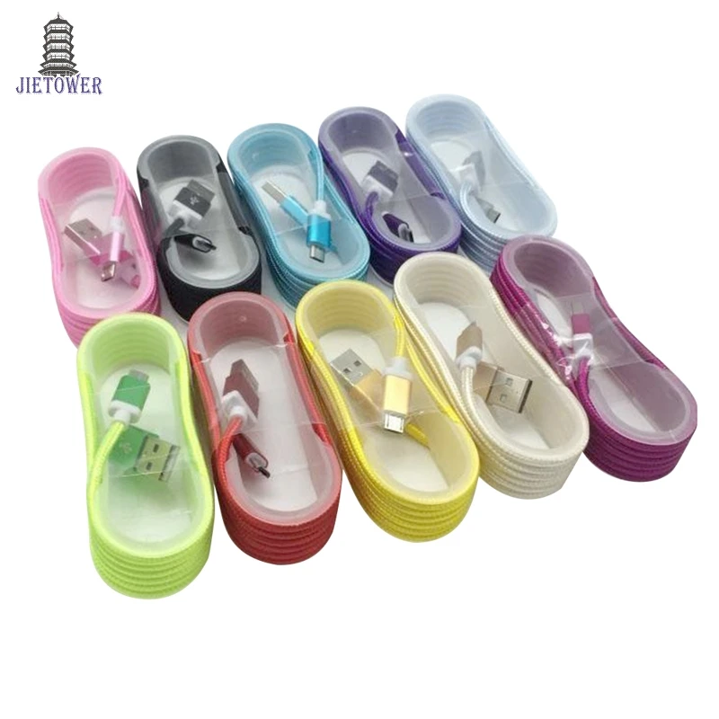 1-5M-Nylon-Inter-tray-Fabric-Braided-Micro-USB-Data-Cable-Connection ...