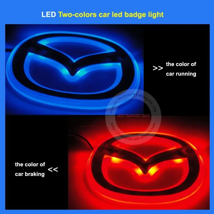 2 Color changing custom car logo LED light for Mazda 3|car logo led ...