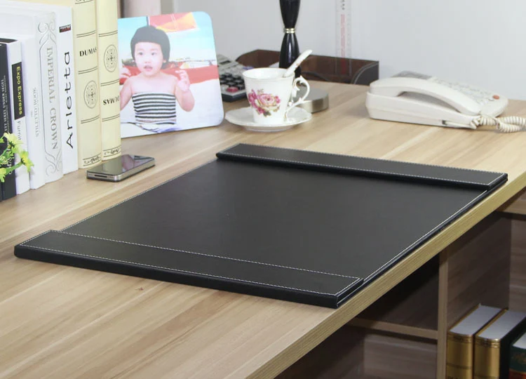 60x45cm wood PU leather boss office desk writing board mat with double ...