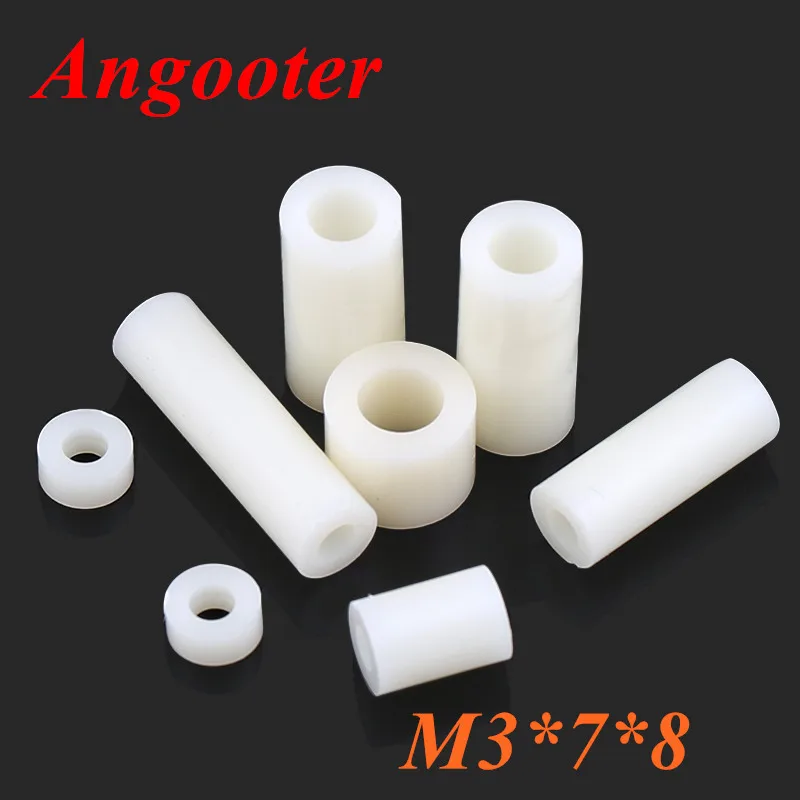 1000pcs M3*7*8 M3x8 Nylon ABS Non Threaded Standoff Spacer Round Hollow ...