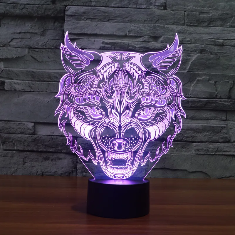 Animal Leopard Shap 3d Night Light 7 Color Change Lampara Usb Led Light ...