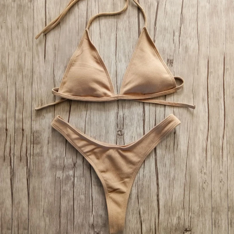 Brazilian Girls Swimming Suits Bikini Small Cup+ High Cut Style Beach ...