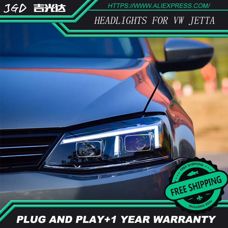 car styling For VW Jetta headlights U angel eyes DRL 2012 2017 For ...