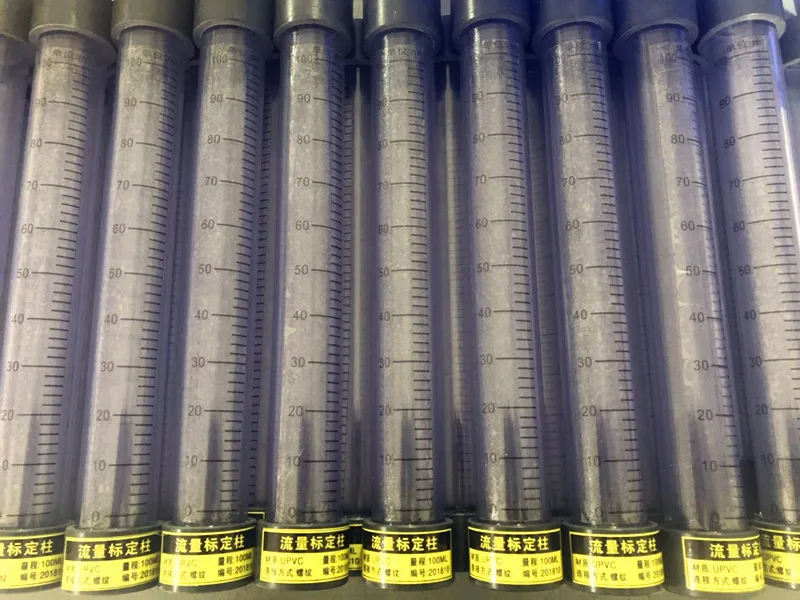 Columna de Calibración de flujo UPVC, bomba dosificadora, 100ML-500ml