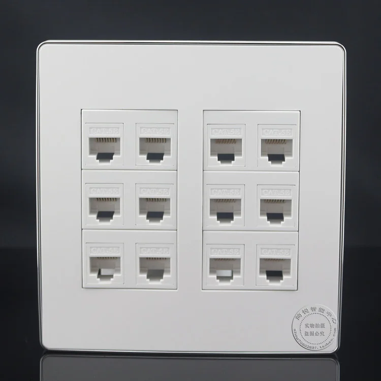 120*120mm 12 Ports Network LAN RJ45 Ports Panel Outlet Home Adapter ...