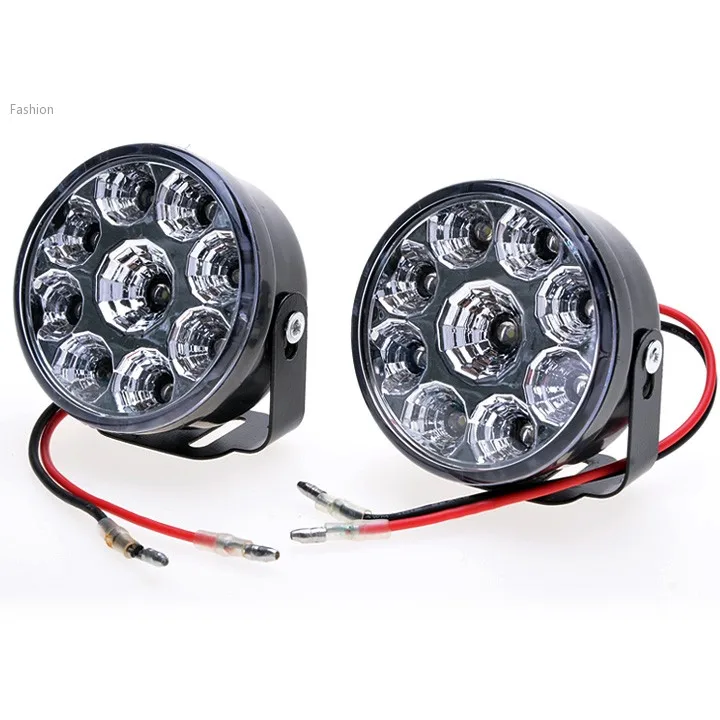 Waterproof 2x Front 9led Car Fog Tail Light Lamp Round Led Daytime ...