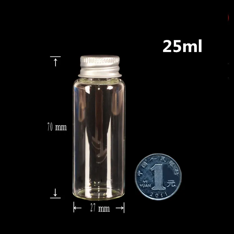 100PCS/LOT 25ML Glass Bottle,Empty Liquid Container,Clear Glass Wishing ...
