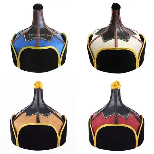 Mongolian Hat Headdress Men Gowns Mongolia Minority Costume Accessories ...
