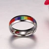 Rainbow Pride Silver Plated Ring For LGBT Couples - Queerks™