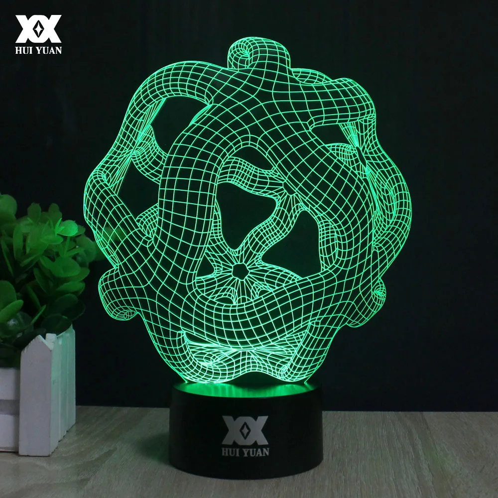 LED Abstract Graphic 3D Lamp Acrylic Atmosphere Night Light 7 Color ...