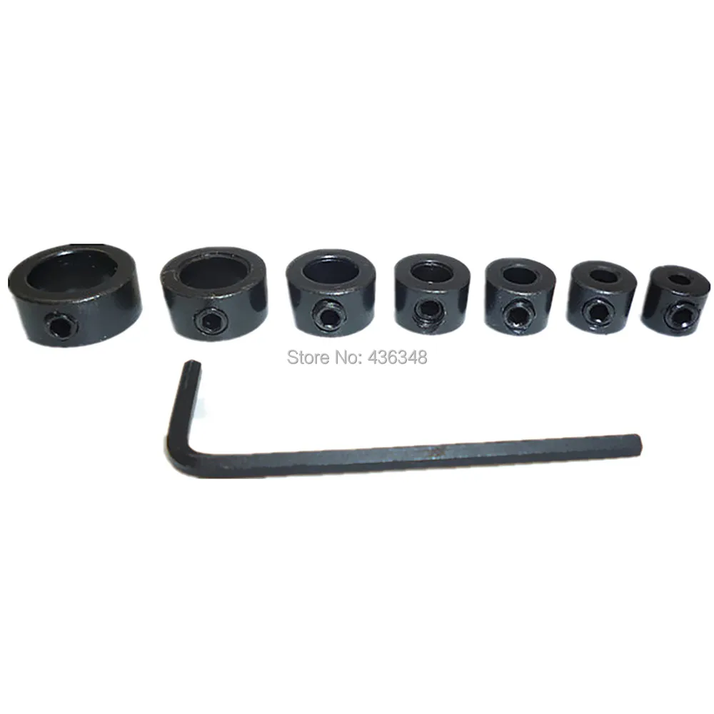 7pc Woodworking Drill Bit Depth Stop Collars Ring Positioner Drill ...