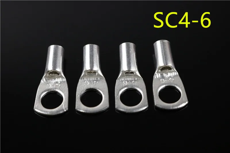 50PCS-SC4-6-Tin-Plated-Copper-Cable-lugs-Terminal-Connector-Copper ...