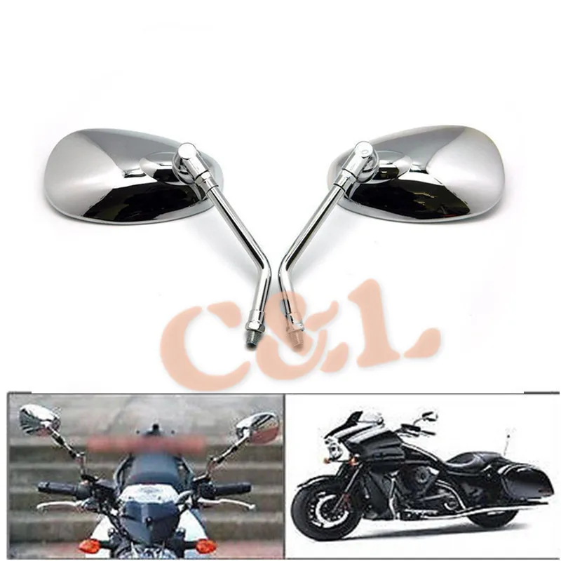Chrome-Big-Custom-Rearview-Side-Mirrors-For-Cruiser-Chopper-Motorcycle ...