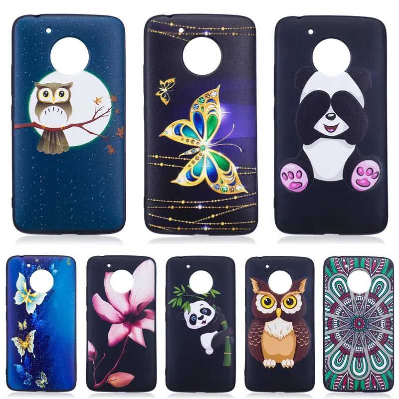 Cute Panda Owl Butterfly Phone Case For Motorola Moto G5 Case Cartoon ...