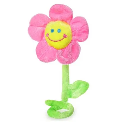Plush Plants Toy Decorative Baby Rattle Bed Smiley face sunflower ...