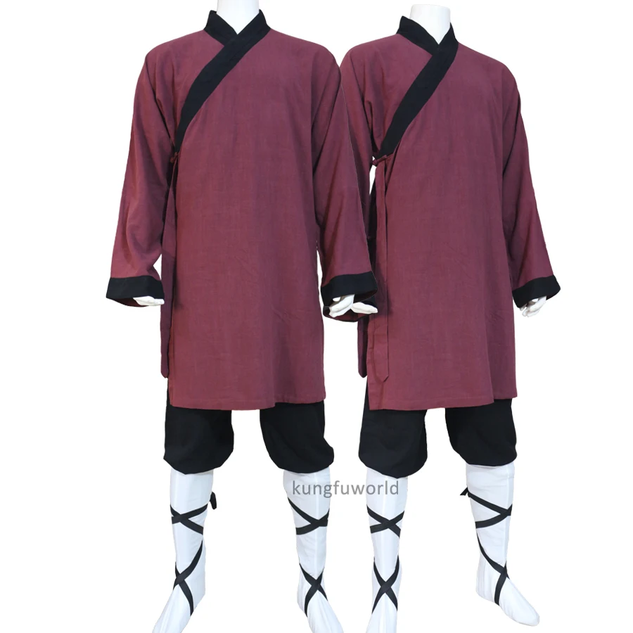 Thick Cotton Shaolin Monk Uniform Wushu Tai chi Suit Martial arts Kung ...