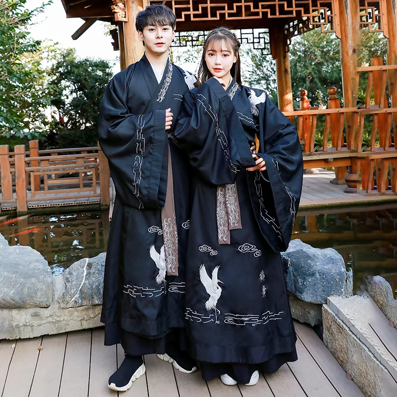 Chinese Embroidery Hanfu Men Women Classical Dance Costume Folk ...