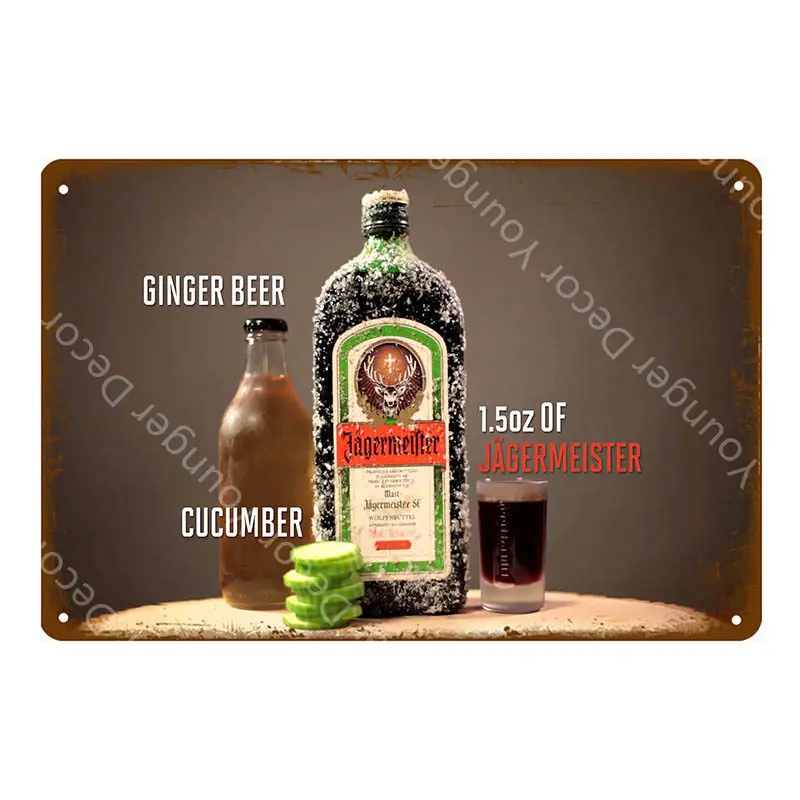 Jagermeister Deer Head Metal Poster Jager Bombs Wine Plate Vintage Wall ...