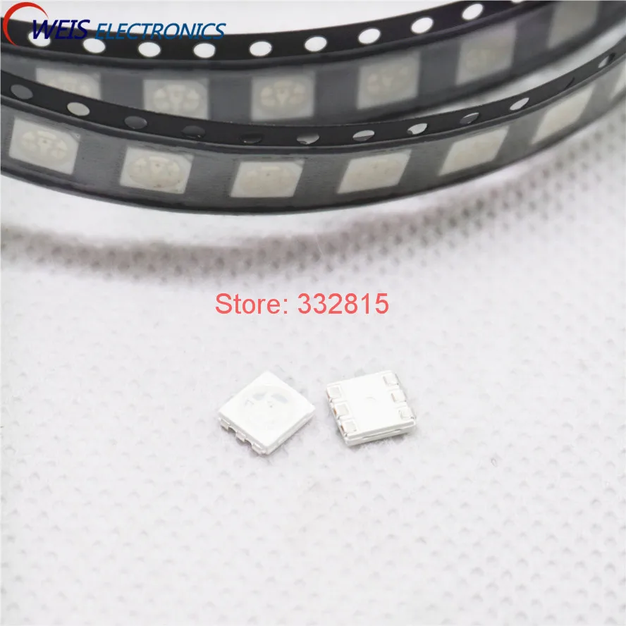 50PCS 5050 RGB LED SMD 6 6PIN 5.0x5.0 2.0 3.2V red blue green colorful ...