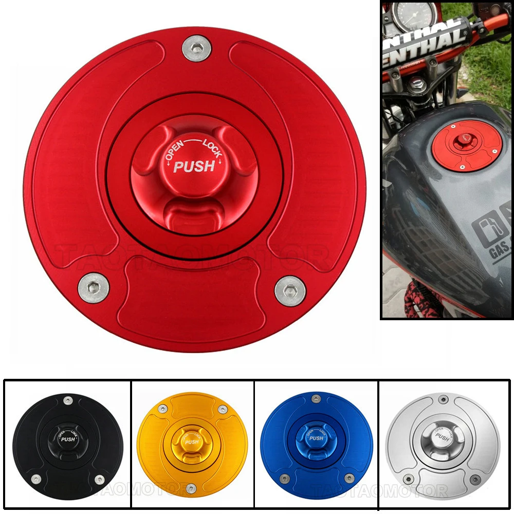 Motorcycle Cnc Aluminium Brandstof Gas Caps Tank Cap Tanks Cover Met ...