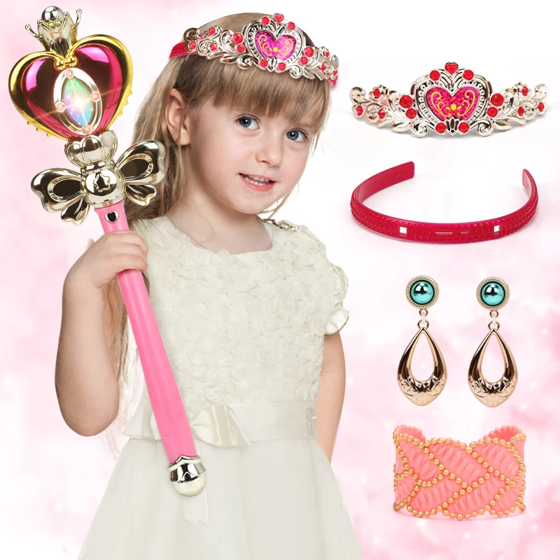 Girl Gift Toys Sailor Moon Princess Tiara Wand Accessories Crown Music ...