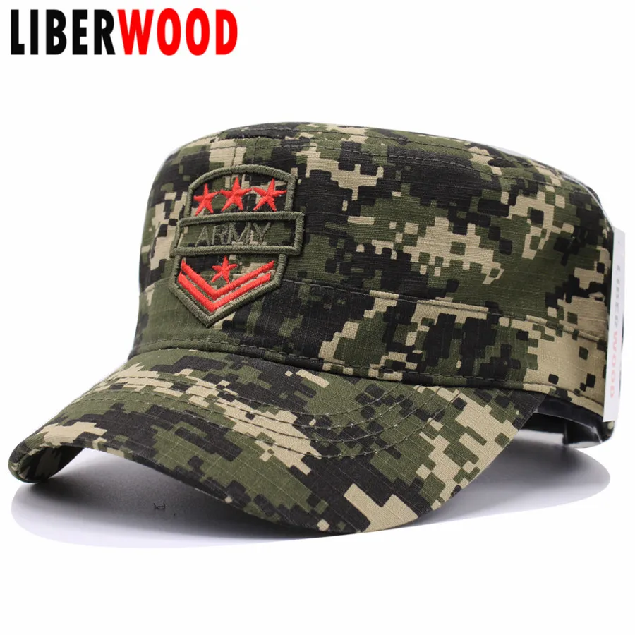 Men ACU camouflage caps US ARMY Star Flat Top hat Patrol USA Combat ...