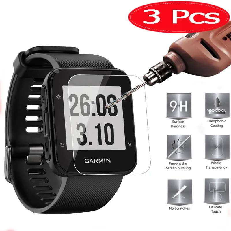 3Pcs Tempered Glass for Garmin Forerunner 35 Glass Screen Protector 9H ...