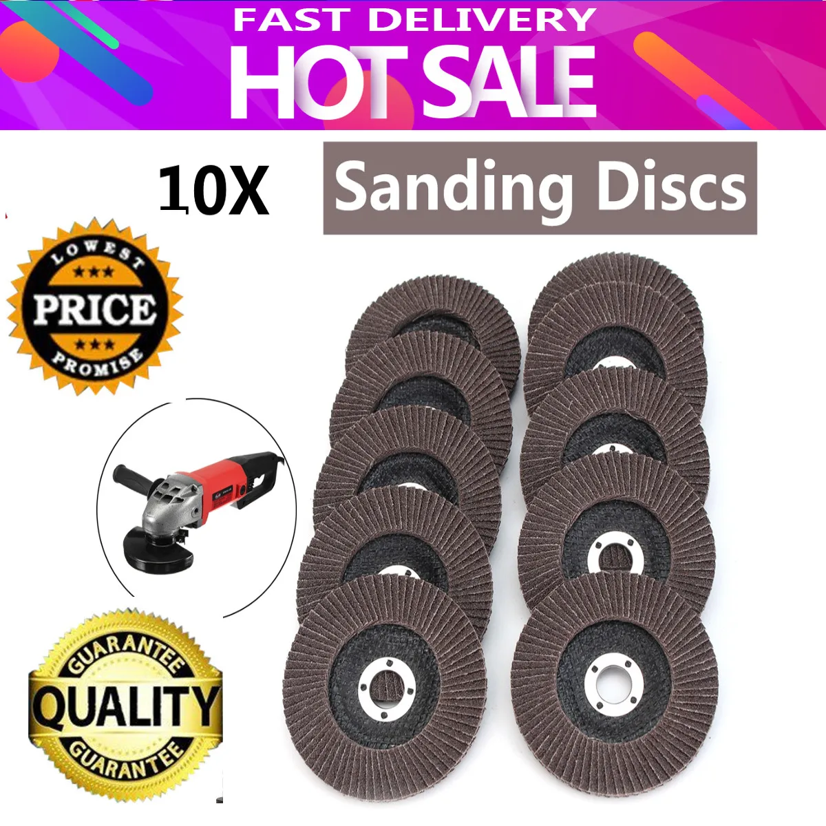 10pcs 100x16mm Flap Sanding Disc 60 80 Grit Sanding Wheel for Angle ...