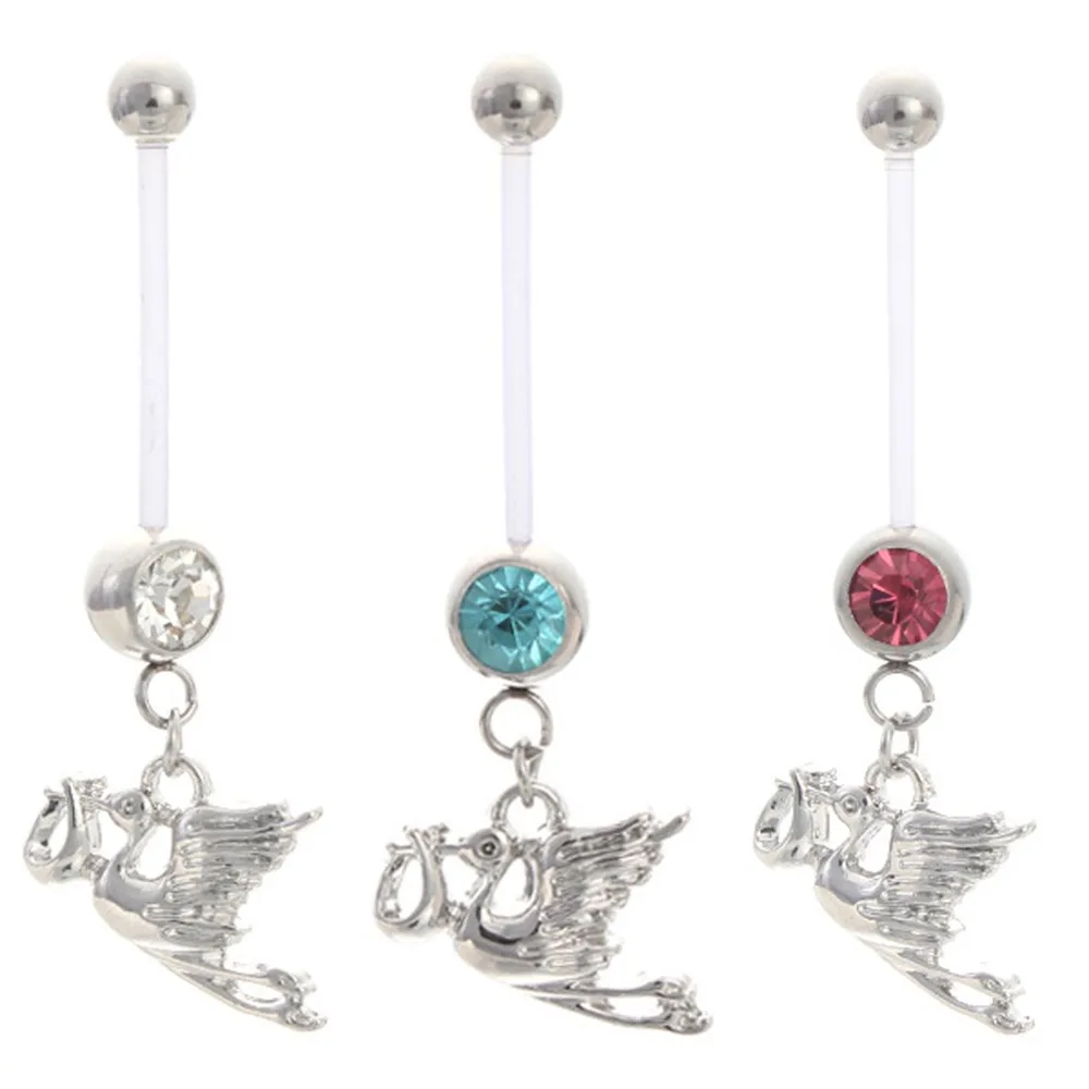 1 piece New Flexible Navel Piercing Pregnancy Maternity Bar Ring Body ...