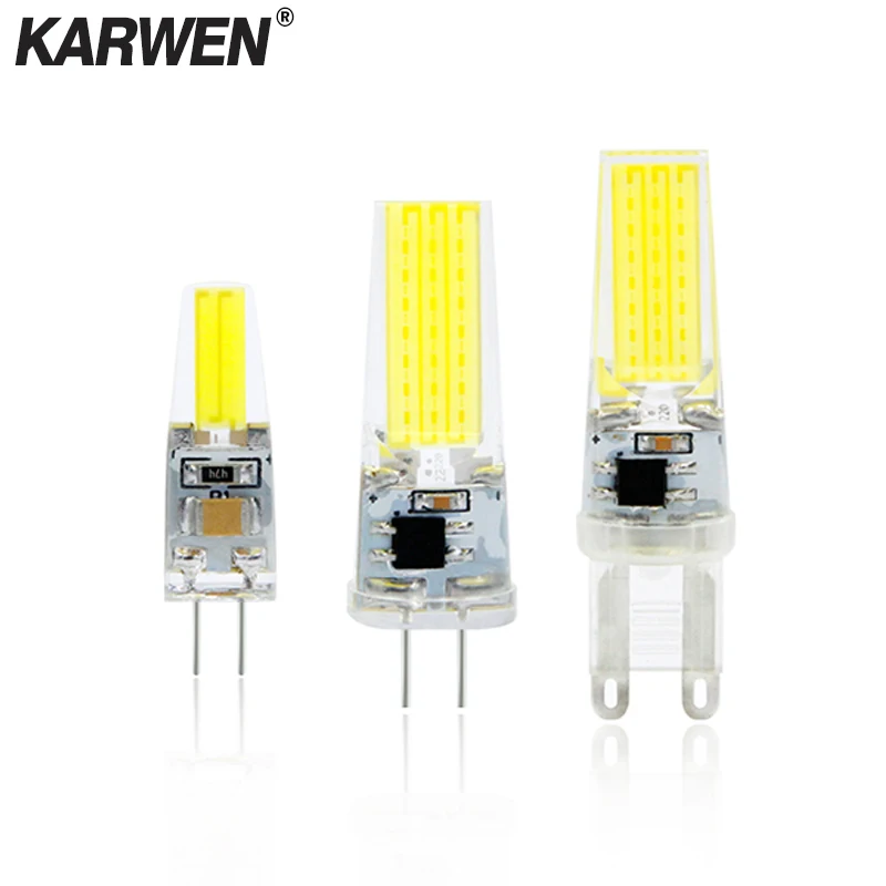 Nowa lampa LED G4 G9 3W 6W 9W COB żarówka LED E14 AC DC 12V 220V Lampada LED G9 COB 360 lampa ...