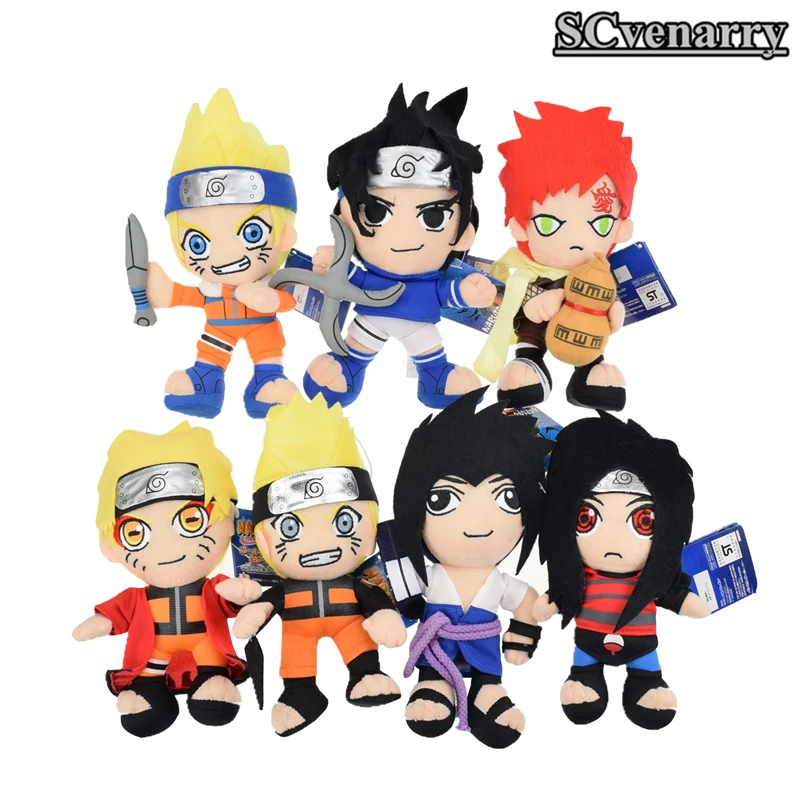 Anime 20cm Naruto Plush Doll Uzumaki Sabaku no Gaara Uchiha Sasuke and ...