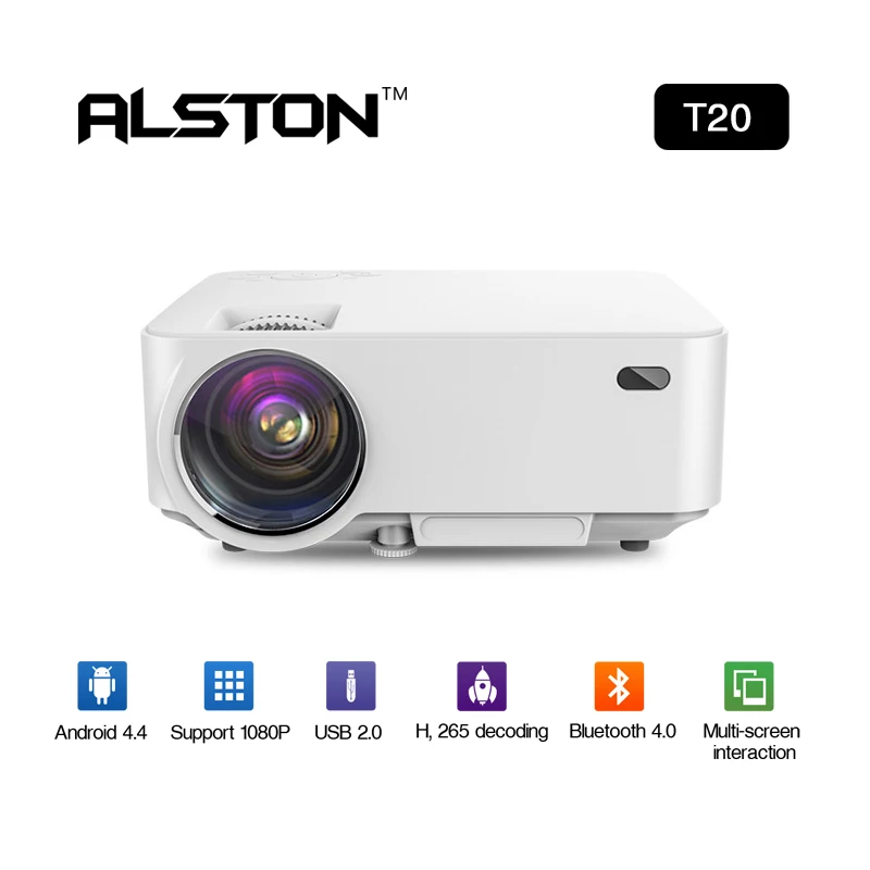 ALSTON Mini Projector T20 Smart Android System 4K HD LED Projector WiFi ...