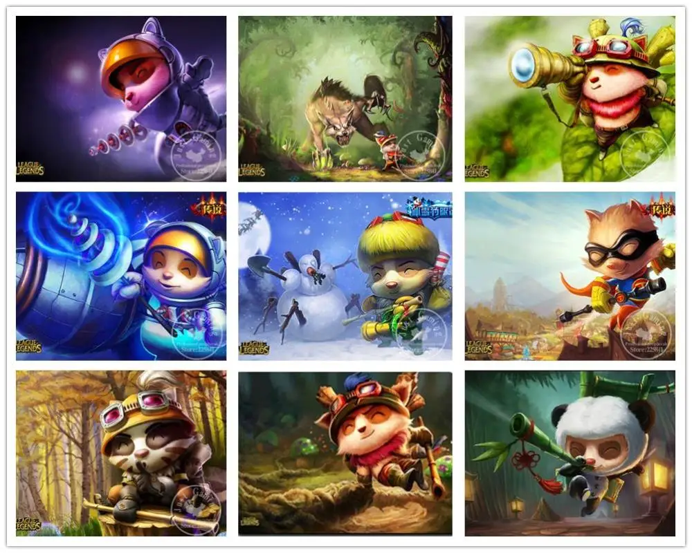 League of Legends jogo padrão anime figura Swift escoteiro Teemo Mouse ...