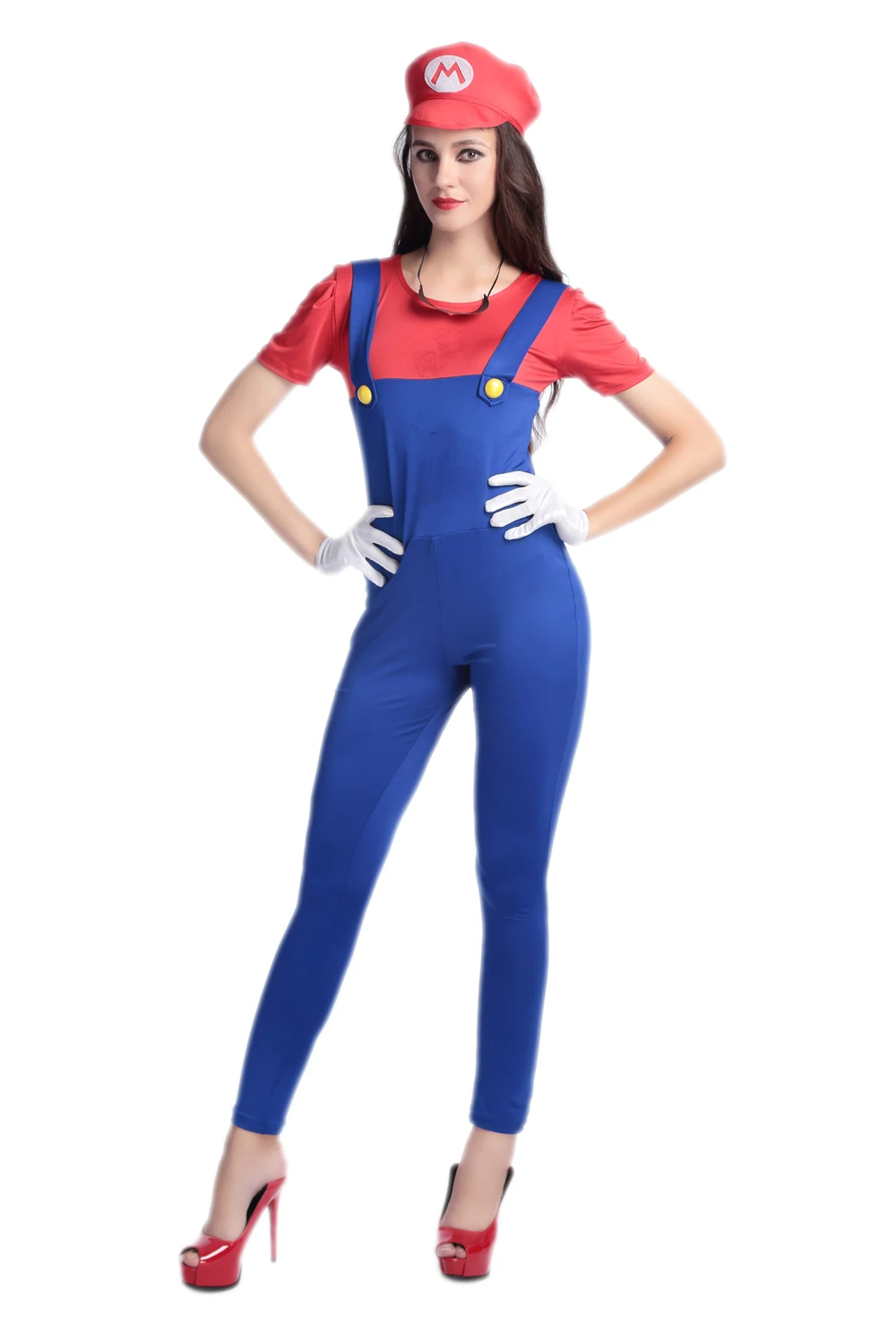 Halloween Women Fancy Plumber Costumes Outfits Adult Sexy Bodysuit