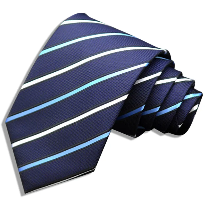 New Style Solid Color Men Tie Stripes Jacquard Tie Business Casual