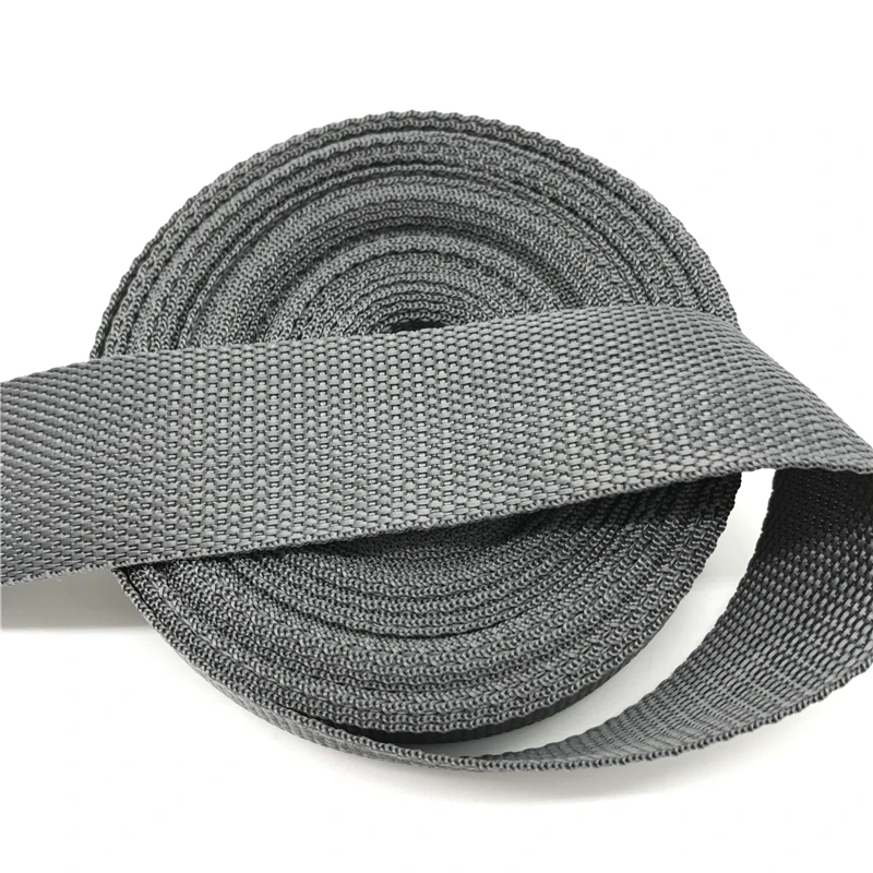 15mm 20mm 25mm 30mm 38mm Wide 5yards Gray Strap Nylon Webbing Knapsack ...