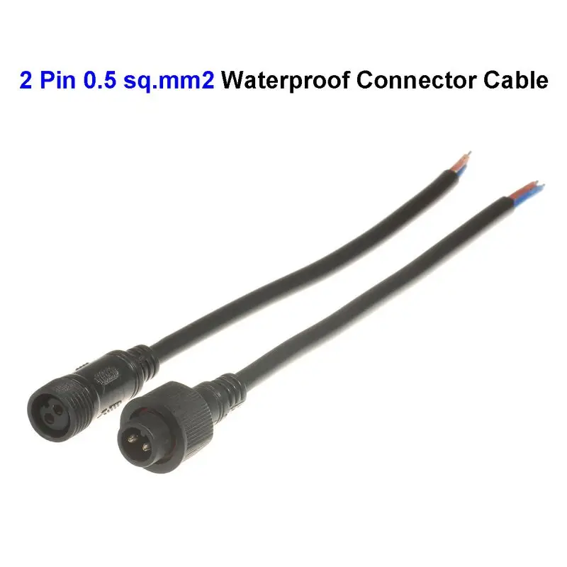 50pair 2 Pin Waterproof Female Male Connector Wire Cable 2 x 0.5 MM For ...