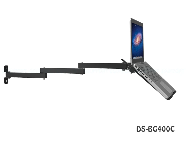 Foldable Wall Mount 17-27 Inch Laptop Holder Three Arms Full Motion ...