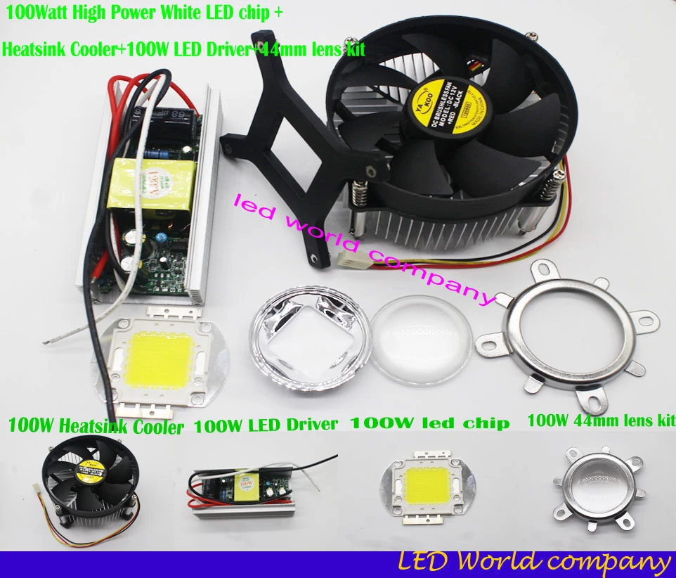 100watt High Power White Led Chip + 100w Heatsink Cooler+100w Led ...
