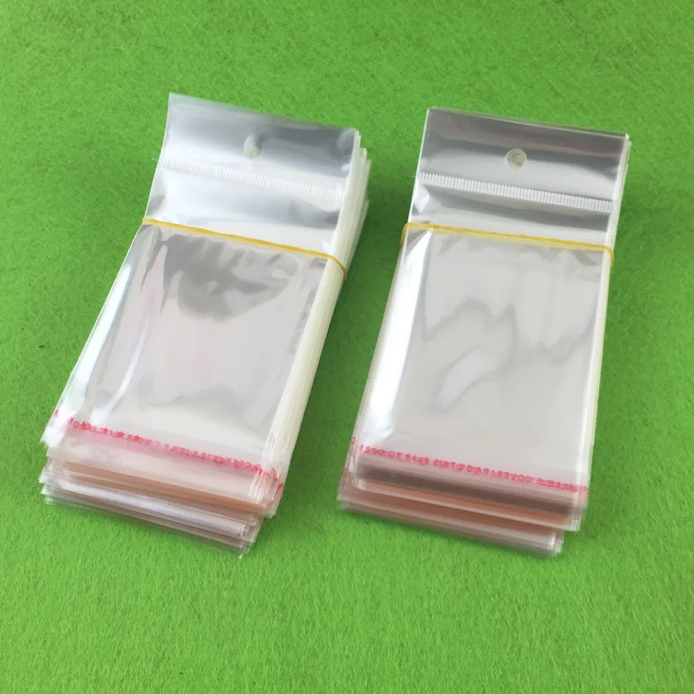 1000PCS 12*6cm OPP Bags with Hanging hole Clear Transparent OPP Bag ...