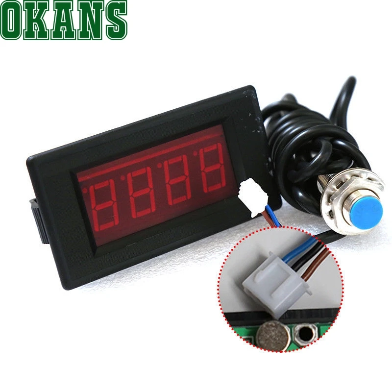 4 Digital Red LED Tachometer RPM Speed Meter+ all Proximity Switch ...