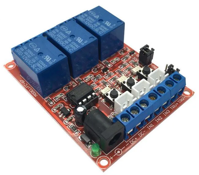 3-way self-locking interlock relay module 5V 12V 24V with optocoupler ...