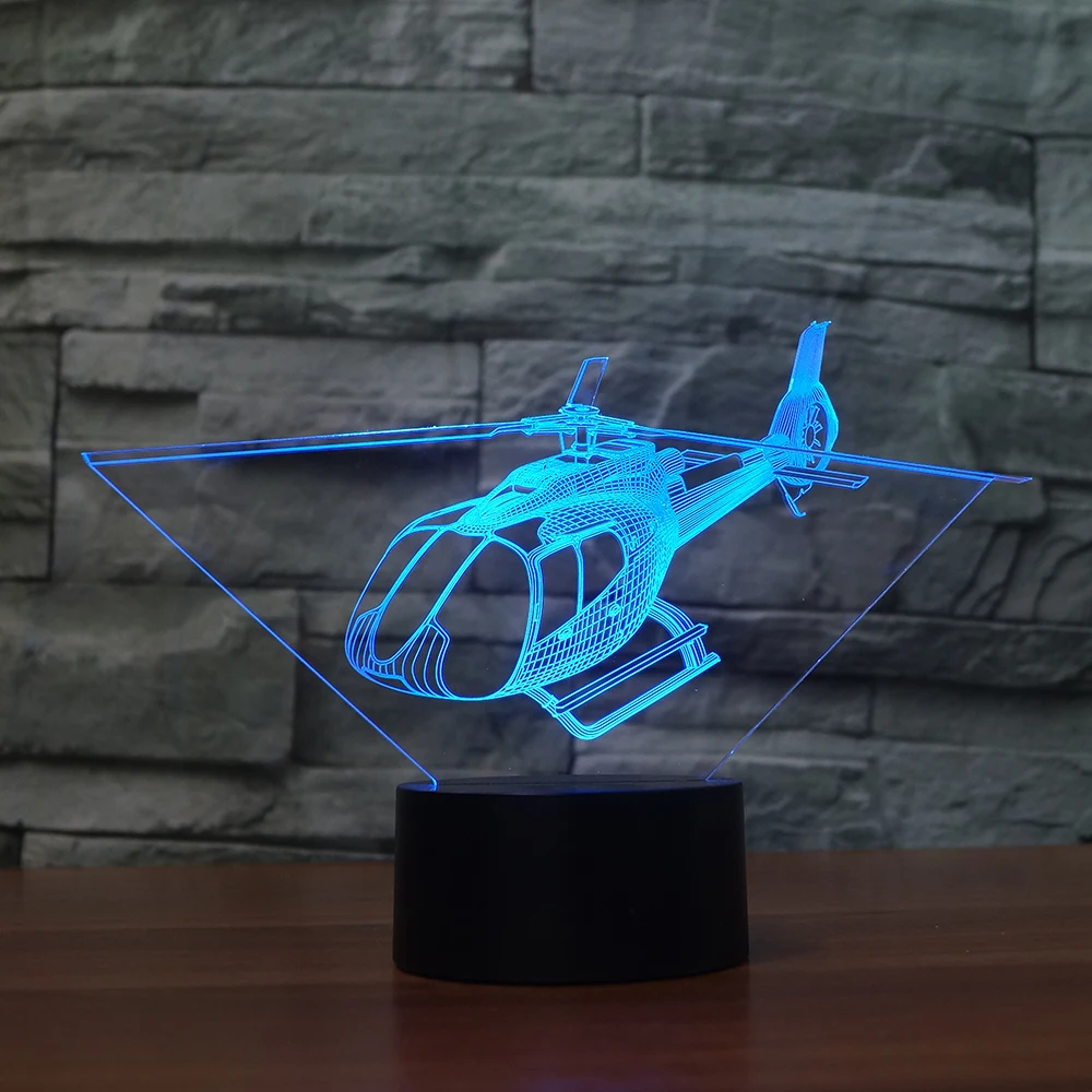 Aircraft Addiction Helicopter 3D Acrylic Entertainment illusion LED ...