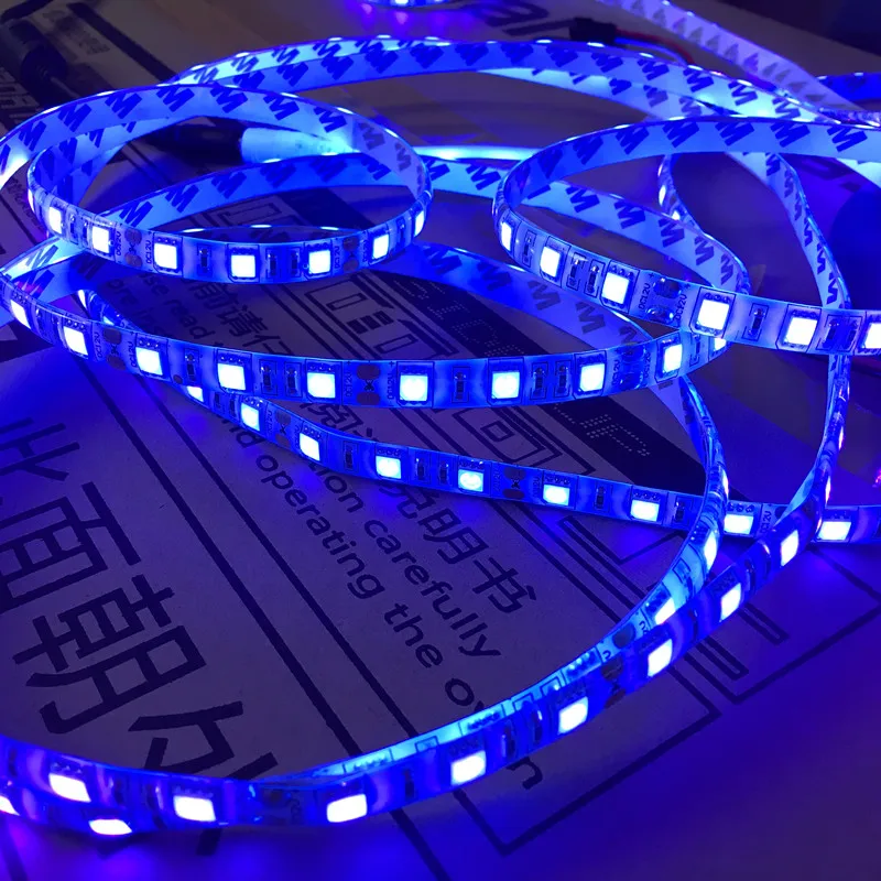 25M 16.4ft 5M 5050 SMD 300 Leds Ultraviolet UV 395 405nm Flexible LED ...