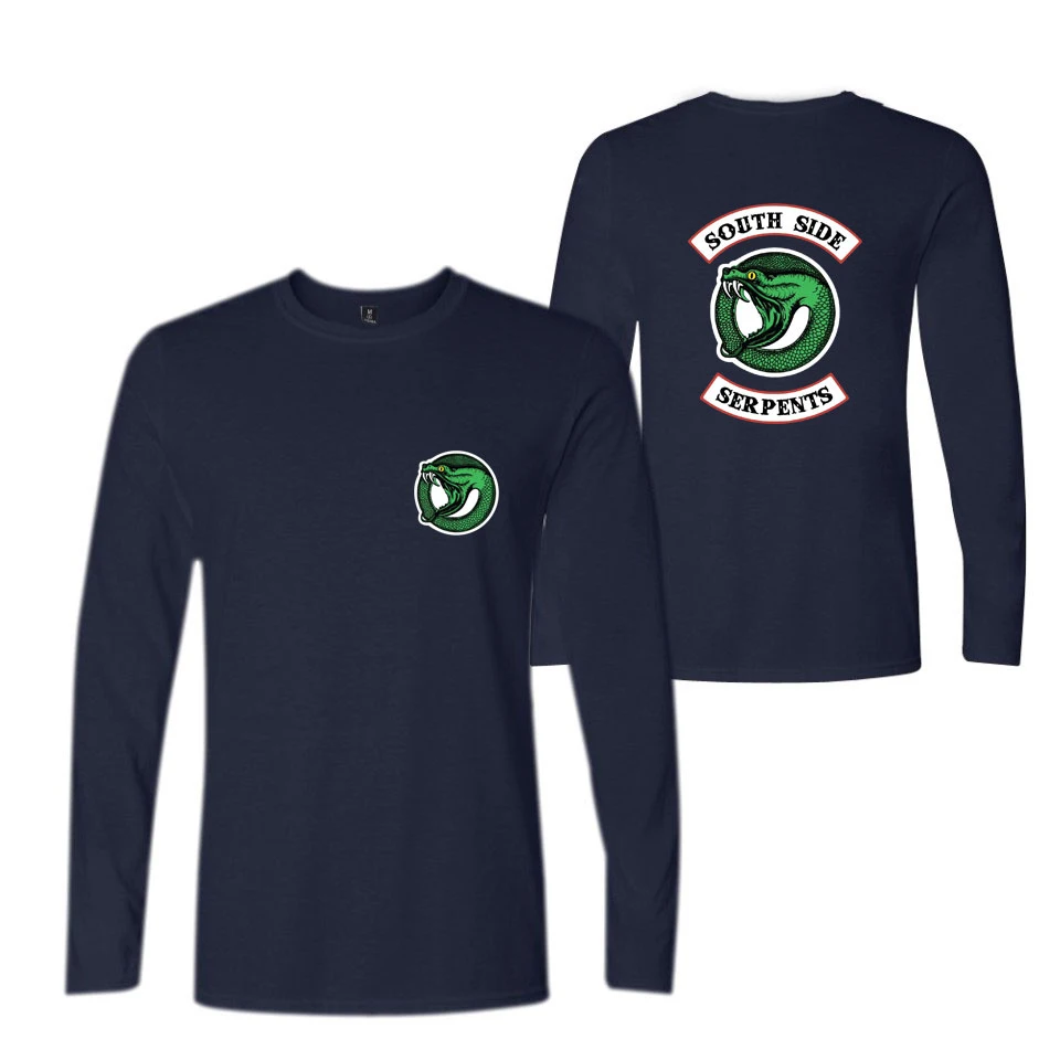 Riverdale Men's Slim Long Sleeve T Shirt Green Snake Print Pattern ...